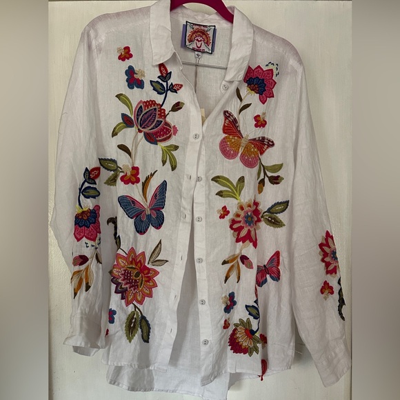 Johnny Was | Tops | Johnny Was Gracey Linen Shirt | Poshmark